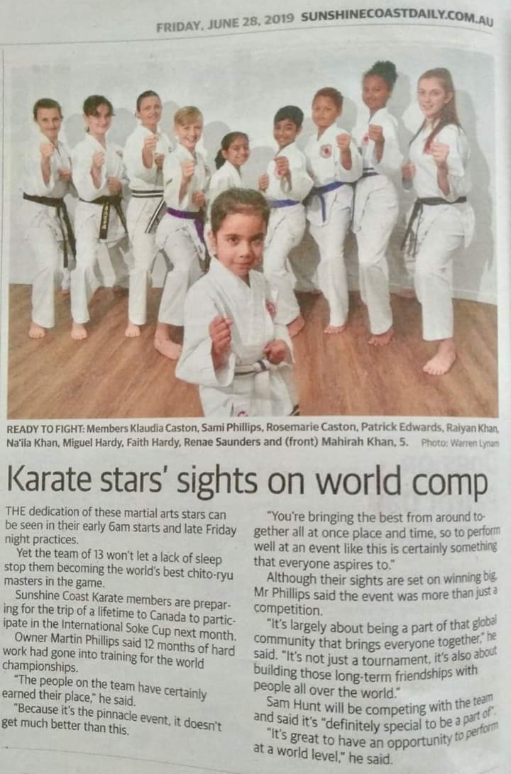 KARATE STARS’ SIGHTS ON WORLD COMP: - Sunshine Coast Karate